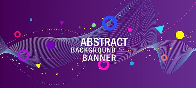 Vibrant Cosmic Waves: An Intriguing Abstract Banner Design | Jiffy Designs