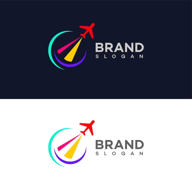 Vibrant Brand Slogan with Soaring Airplane Emblem | Jiffy Designs