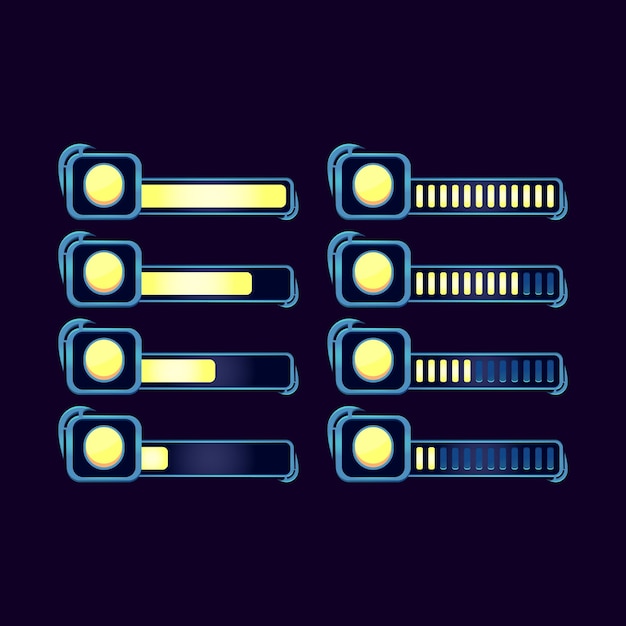 Vibrant Neon Progress Bars Depicting Levels and Intensity | Jiffy Designs