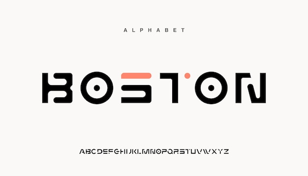 Minimalist Boston Alphabet Typography Design | Jiffy Designs