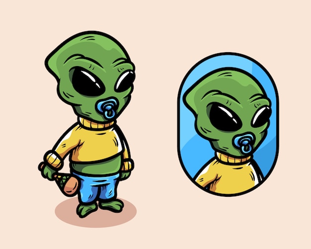 Mischievous Alien Duo in Playful Cartoon Style | Jiffy Designs