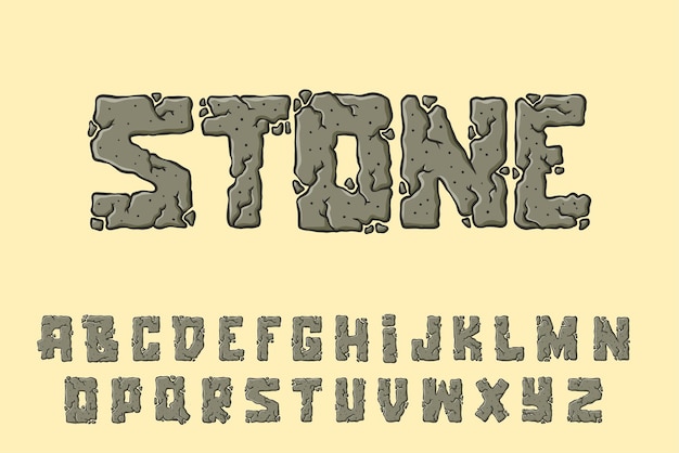 Rugged Stone Alphabet and Lettering Design | Jiffy Designs