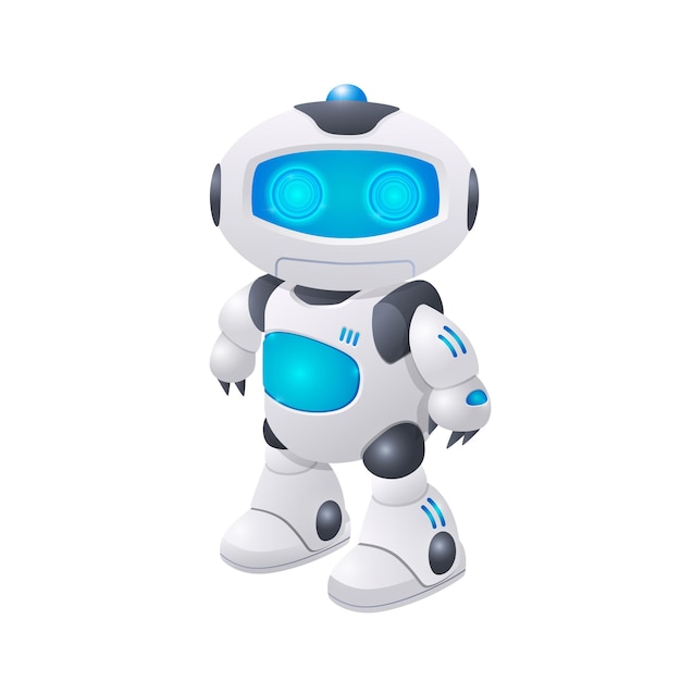 Friendly Robotic Companion with Glowing Blue Accents | Jiffy Designs