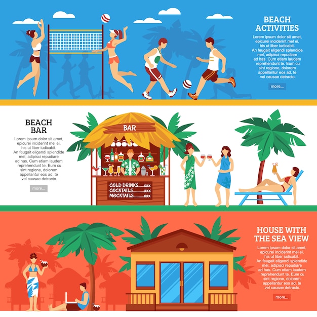 Vibrant Summer Beach Scene with Activities and Tropical Hut | Jiffy Designs