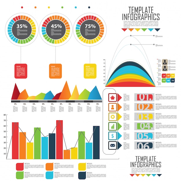 Vibrant Infographic Template with Diverse Data Visualizations | Jiffy ...