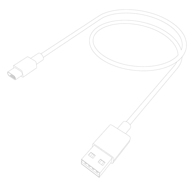 Minimalist White USB Cable with Rounded Connectors | Jiffy Designs