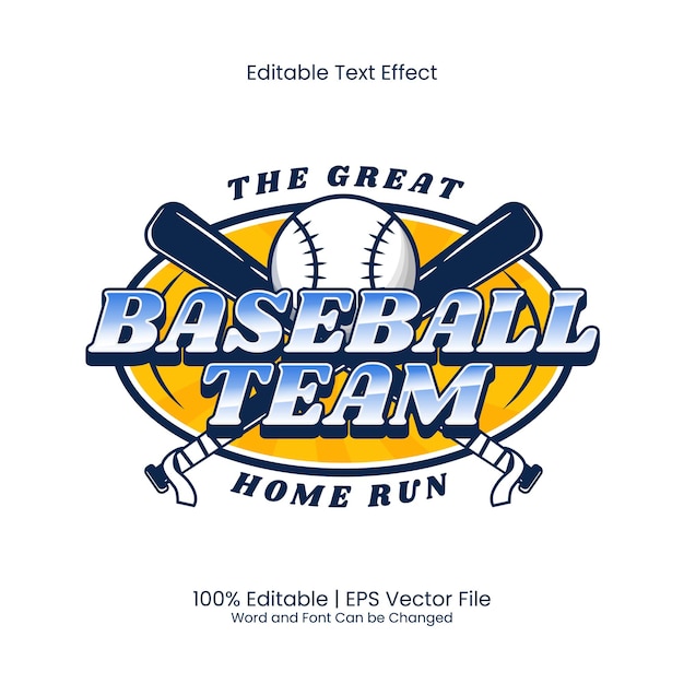 Vintage Baseball Team Logo with Editable Text Effect | Jiffy Designs