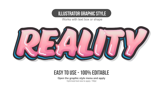 Vibrant 'Reality' Text with Illustrator Graphic Style | Jiffy Designs