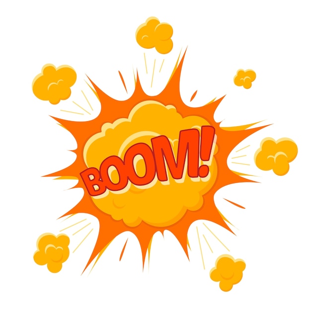 Vibrant 'BOOM!' Explosion in Fiery Orange and Yellow Tones | Jiffy Designs