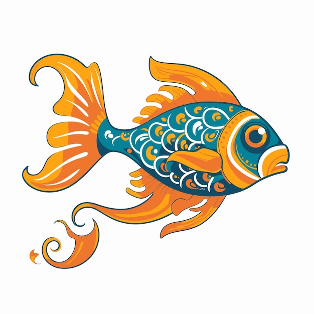 Vibrant Aquatic Delight: Whimsical Illustrated Tropical Fish | Jiffy ...