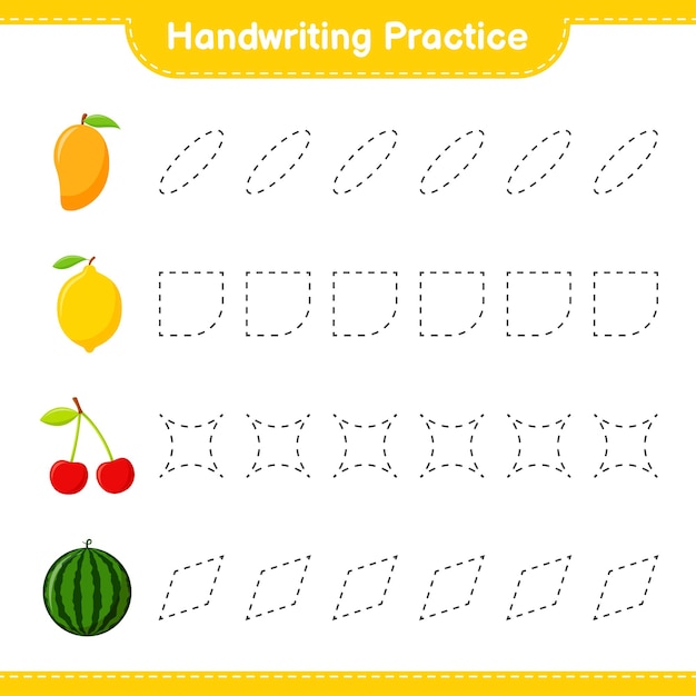 Engaging Handwriting Practice with Vibrant Fruit Illustrations | Jiffy ...