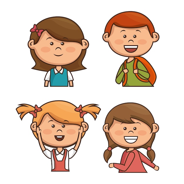 Cheerful Cartoon Characters in Diverse Poses and Expressions | Jiffy ...