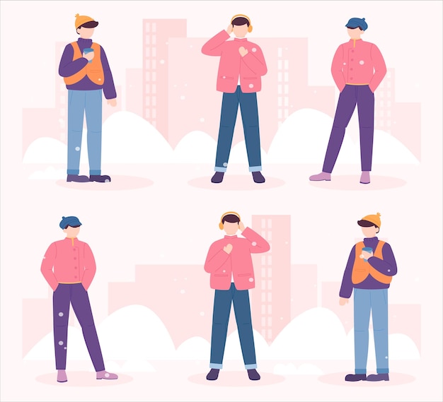 Diverse Collection of Stylized Human Figures in Casual Attire | Jiffy ...