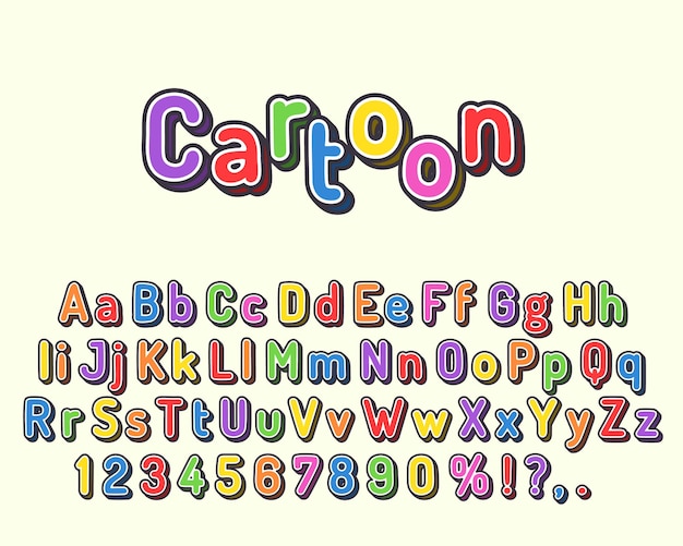 Vibrant Cartoon-Style Alphabet and Numerals | Jiffy Designs