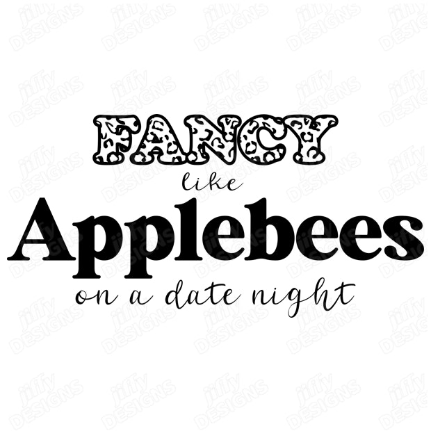 Fancy Applebees Date Night Typography Design | Jiffy Designs