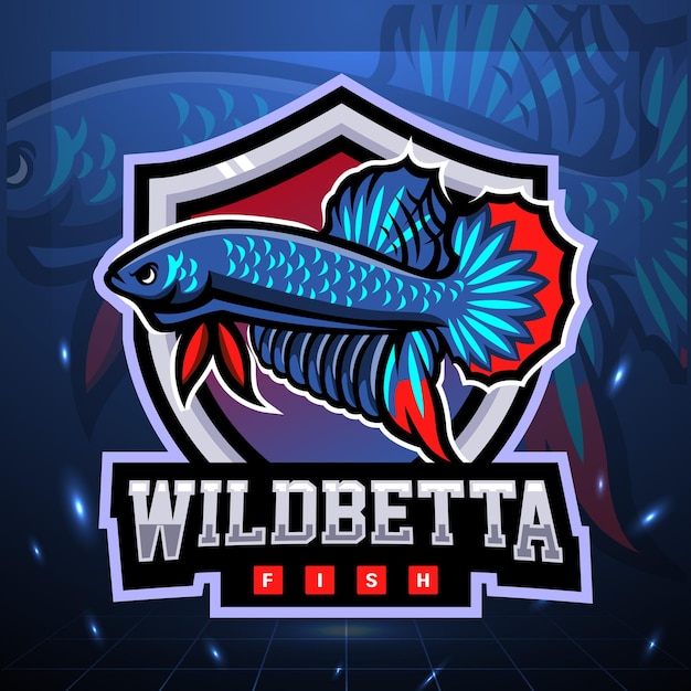 Vibrant Wildbetta Fish Emblem with Striking Colors | Jiffy Designs