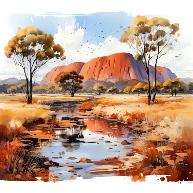 Majestic Outback Landscape with Uluru Sandstone Formation | Jiffy Designs