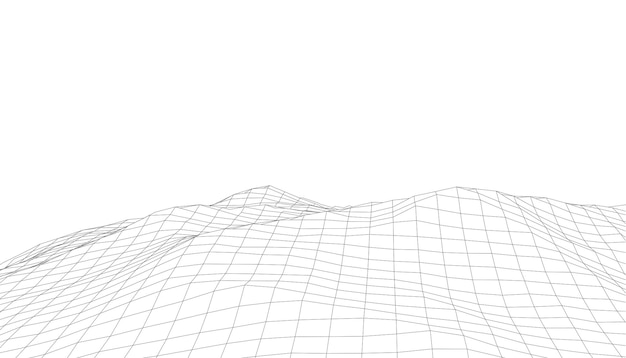 Undulating Wireframe Landscape with Geometric Peaks | Jiffy Designs