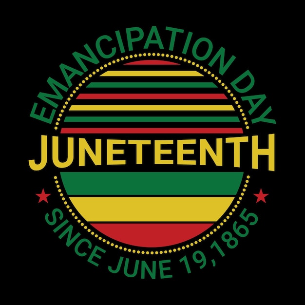 Vibrant Juneteenth Celebration Emblem with Striped Design | Jiffy Designs