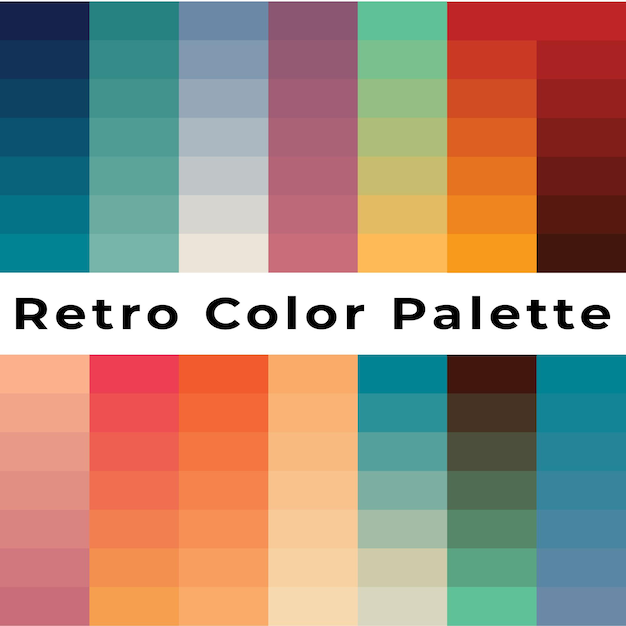 Vibrant Retro Color Palette with Gradient Rectangular Blocks | Jiffy ...