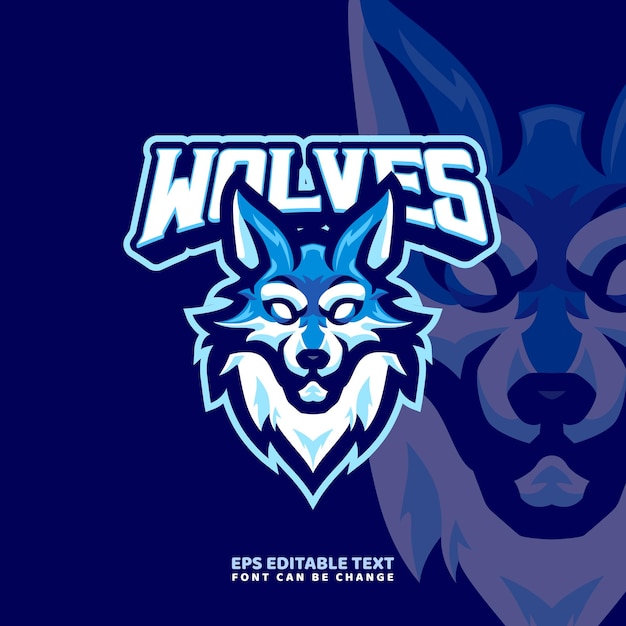 Fierce Blue Wolf Mascot Logo with Edgy Typography | Jiffy Designs