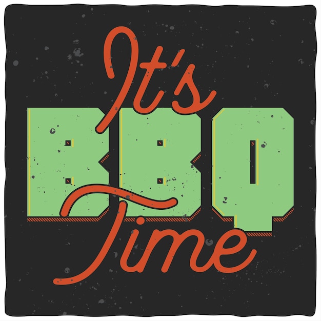 Retro-Inspired 'It's BBQ Time' Typographic Design | Jiffy Designs