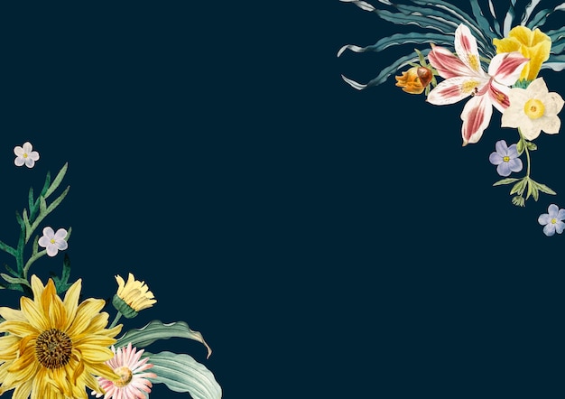 Vibrant Floral Arrangement on Midnight Blue Background | Jiffy Designs