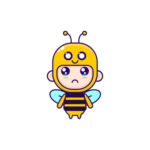 Adorable Cartoon Bee with Expressive Face | Jiffy Designs