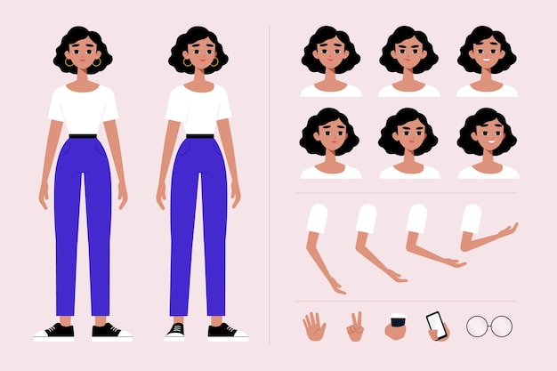 Diverse Expressions: A Vibrant Character Design with Playful Poses ...
