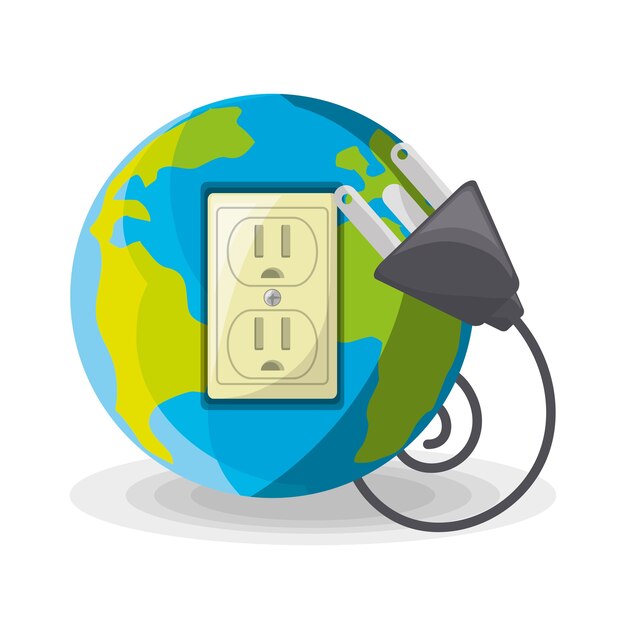 Eco-Friendly Power Outlet on Globe with Charging Cable | Jiffy Designs
