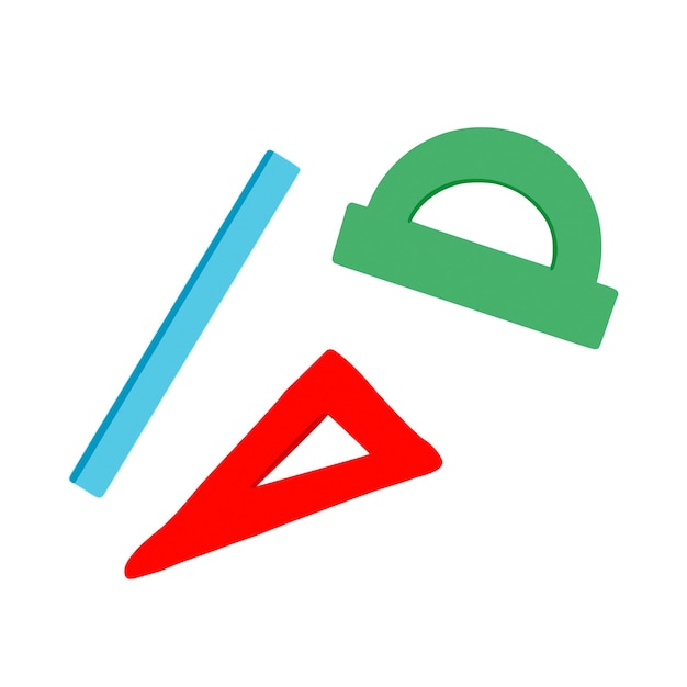 Vibrant Geometric Shapes: Ruler, Protractor, and Triangle | Jiffy Designs