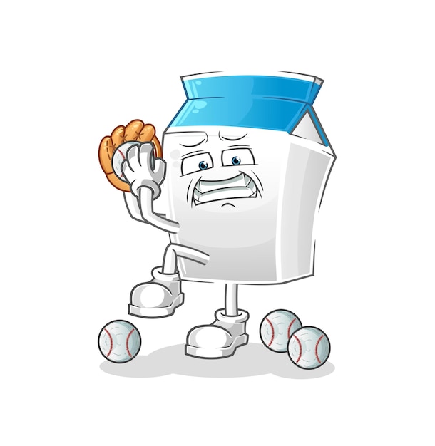 Playful Milk Carton Character Holding Baseball | Jiffy Designs