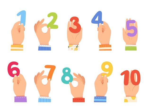 Colorful Hands Holding Vibrant Number Icons for Counting | Jiffy Designs