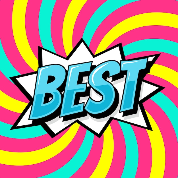 Vibrant Retro Explosion with Bold 'Best' Text | Jiffy Designs