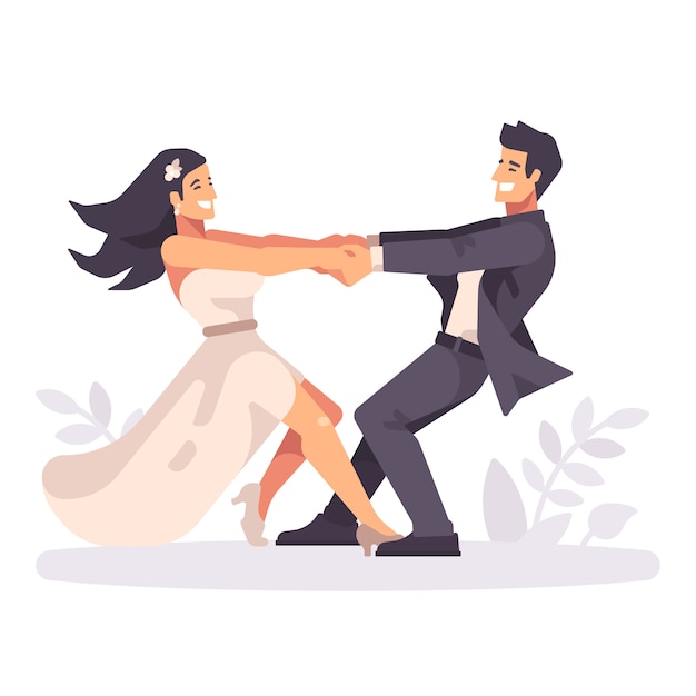 Elegant Couple Dancing Gracefully in Formal Attire | Jiffy Designs