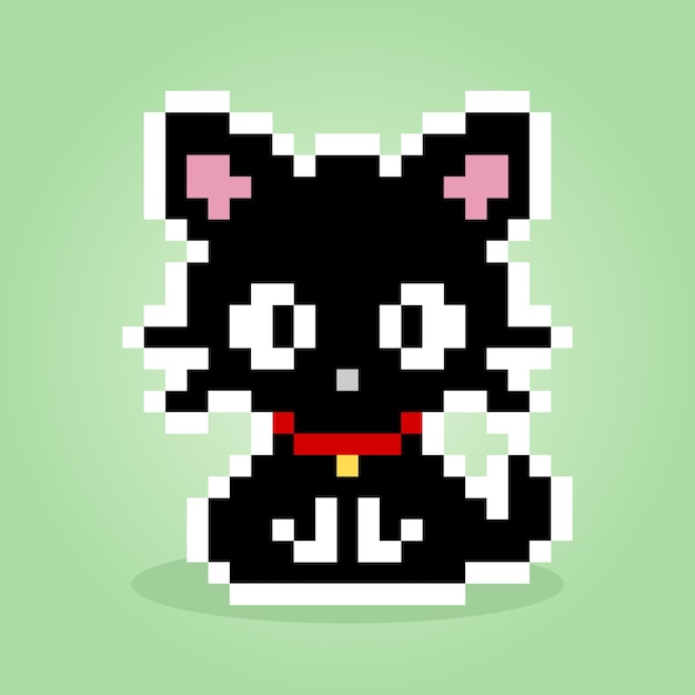 Adorable Pixel Art Kitten with Striking Features | Jiffy Designs