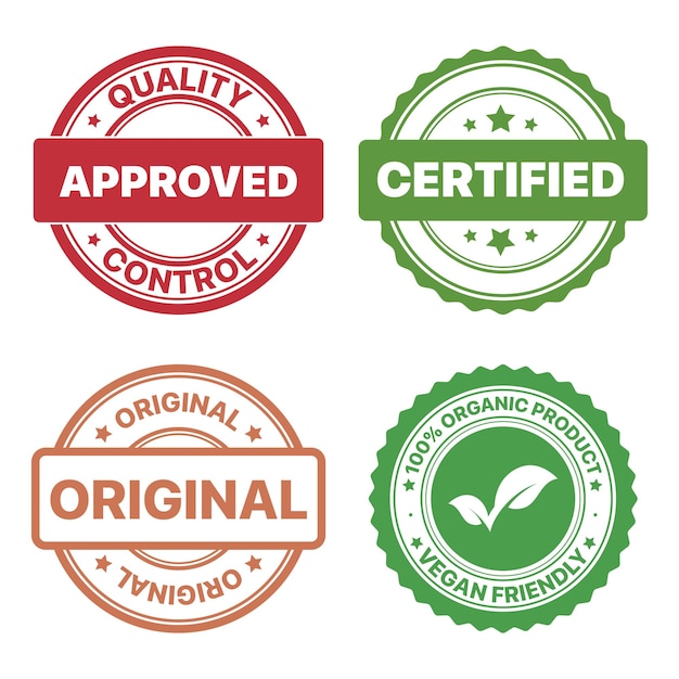 Diverse Collection of Certified Seals and Stamps for Product Branding ...