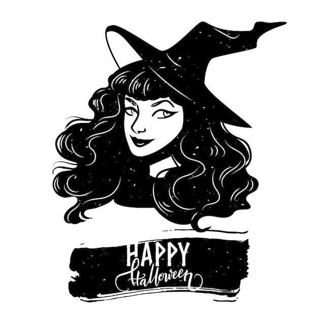 Enchanting Witch with Flowing Hair and Starry Night Sky | Jiffy Designs