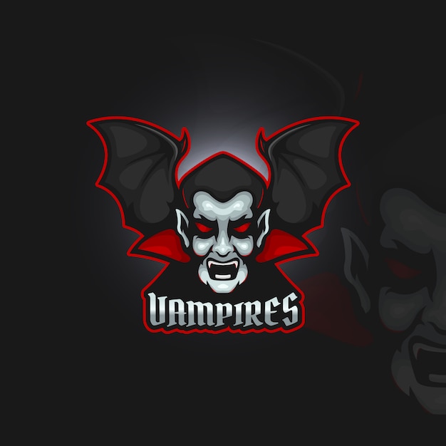 Menacing Vampire Mascot with Fierce Crimson Wings and Fangs | Jiffy Designs