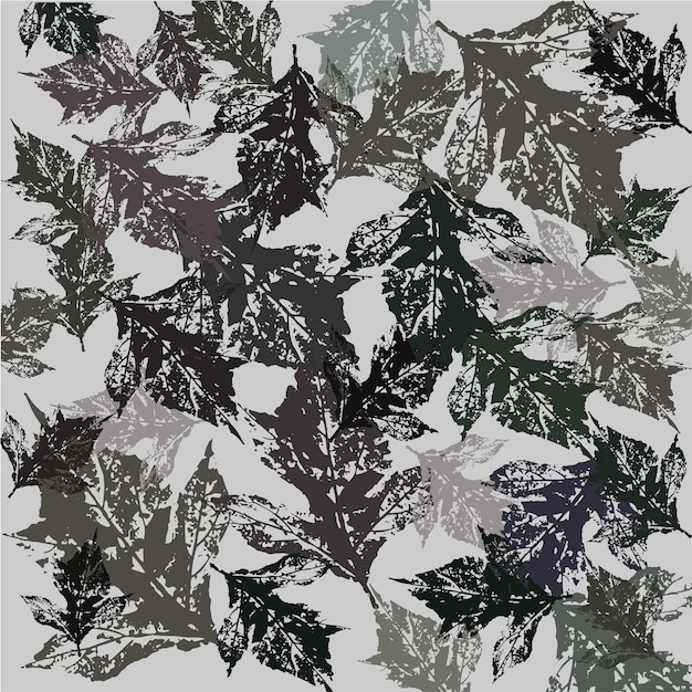 Monochrome Leaf Imprint Pattern with Textured Overlay | Jiffy Designs
