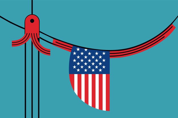 Patriotic Octopus Tentacles with American Flag | Jiffy Designs