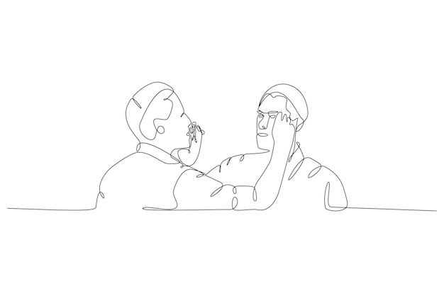 Continuous Line Drawing of Two People Conversing | Jiffy Designs