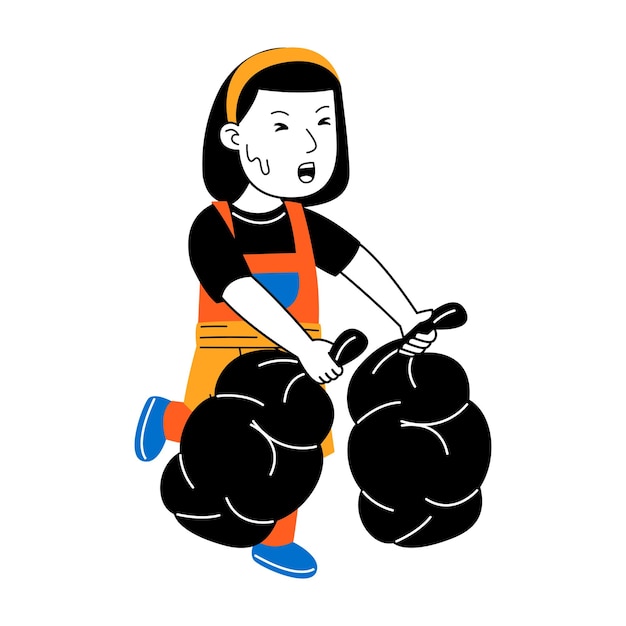 Vibrant Illustration of a Determined Girl Riding Clouds | Jiffy Designs