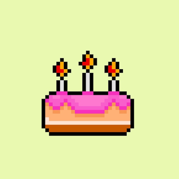 Delightful Pixel Birthday Cake with Vibrant Candles | Jiffy Designs