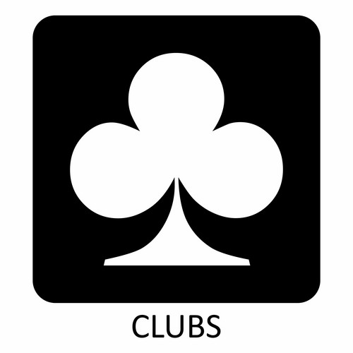 The Illustration Of A White Clubs Suit Icon On Dark Background | Jiffy ...