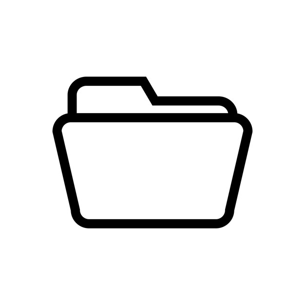 Minimalist Folder Icon in Sleek Black and White | Jiffy Designs