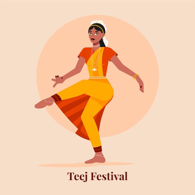 Vibrant Dancer Captures the Spirit of Teej Festival | Jiffy Designs