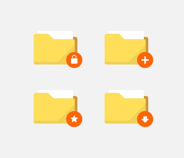 Minimalist Folder Icons with Vibrant Accents and Symbols | Jiffy Designs