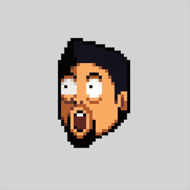 Expressive Pixel Art Portrait of a Surprised Man | Jiffy Designs