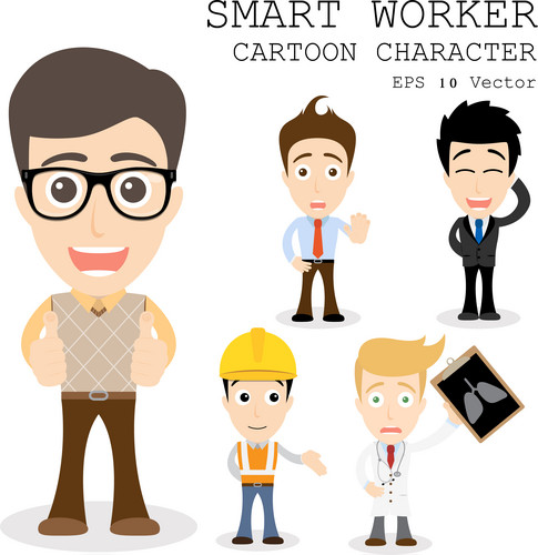 Smart Worker Cartoon Character Eps 10 | Jiffy Designs